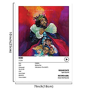 Hulilis J Cole Album Cover Posters Music Posters Album Cover HD Print Aesthetic Pictures for Living Room Bedroom Music Classroom Wall Art Decor Set of 6 Unframed 7x10 inch