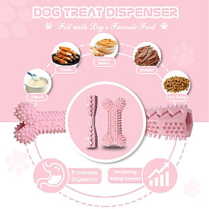 iYoway Puppy Toys, 6 Pack Puppy Chew Toys, Puppy & Small Dog Chew Toys for Teething, Soft Durable Interactive Puppy Teething Toys Set (Pink)