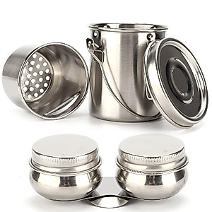 Paint Brush Washer, Stainless Steel Paint Brush Cleaner with Double Dipper Container Cup Paint Brush Holder Paint Brush Cleaner Rinse Cup