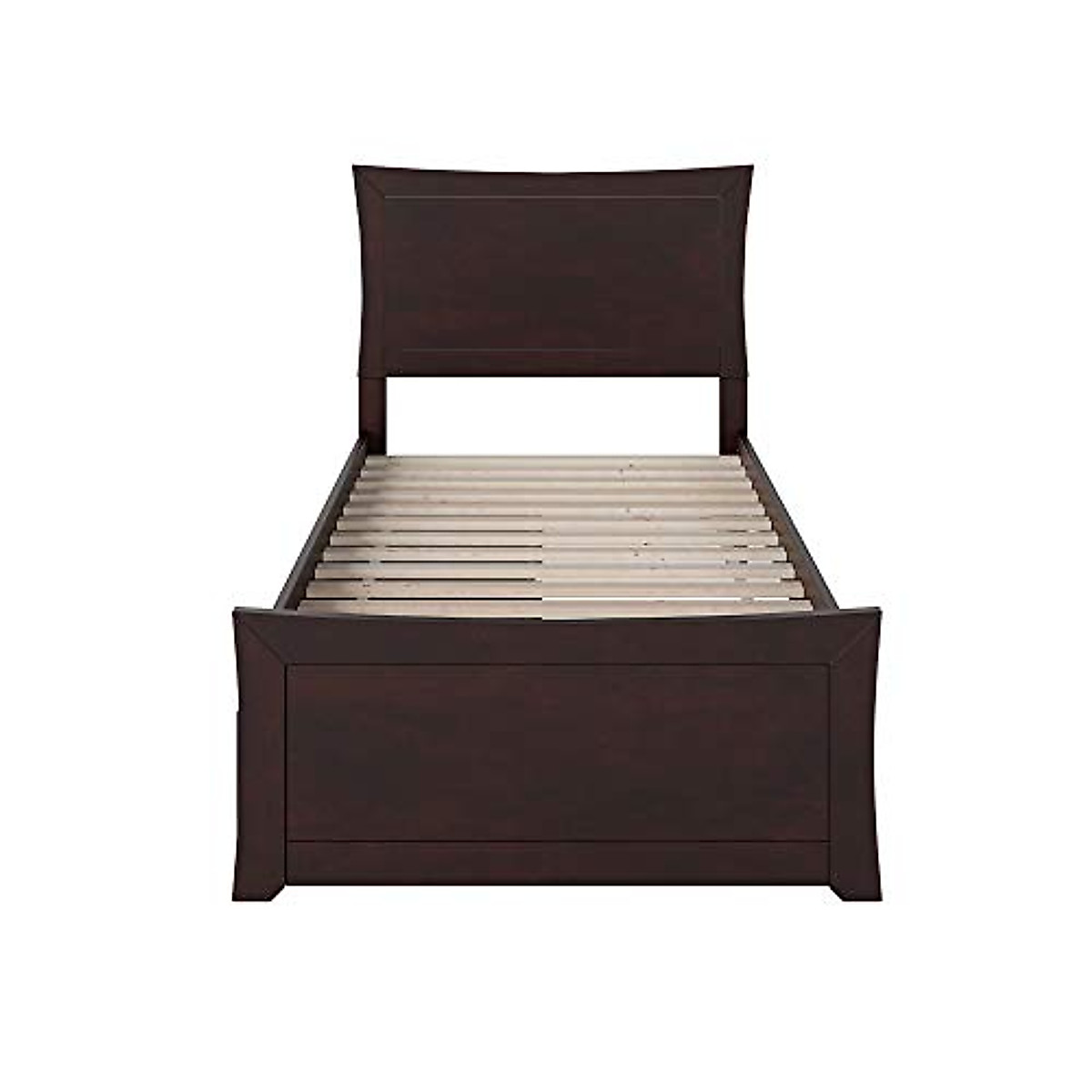 AFI Metro Twin Extra Long Platform Bed with Matching Footboard and Turbo Charger with Urban Bed Drawers in Espresso