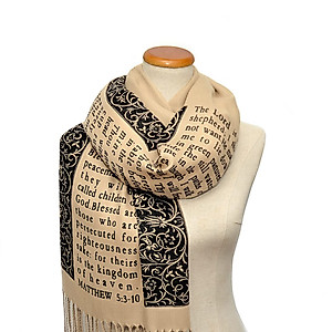 Universal Zone Christian Bible Verse Scarf (Psalm 23 and The Beatitudes)
