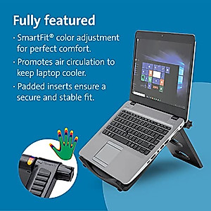 Kensington Easy Riser Portable Ergonomic Laptop Cooling Stand (12"-17") for Laptops, Chromebooks Macbooks and Wacom Devices – Black (K52788WW)