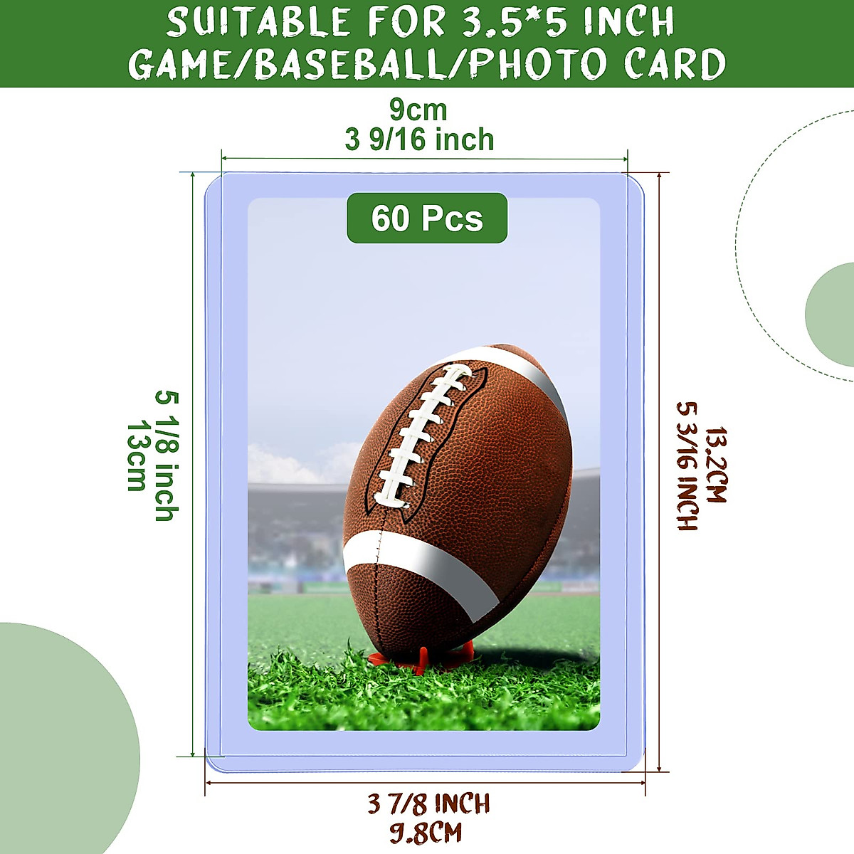 Hard Plastic Card Sleeves for Trading Cards Photo Postcard Sleeves Card Photo Pages, 3.5 X 5 Inch Card Protectors Protective Holder Sleeves for Photo,Postcard, Baseball and Game Cards (60 Pieces)