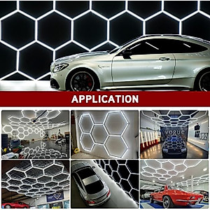 Hexagon LED Lights Wall Lights Detail Shop Gym Barber Shop Garage Lights (14 Hexagon with Border Light)