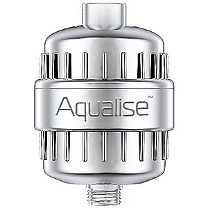 20-Stage Shower Head Filter by AQUALISE - Hard Water Replacement Cartridge - High Output - Removes Chlorine Fluoride Heavy Metals Iron & Other Sediments - Showerhead Purifier