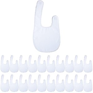 SATINIOR 20 Pcs Sublimation Blank Baby Bibs Bandana Drooling Teething Bibs, One Size, White