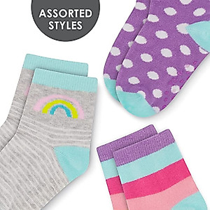 Kids Socks for Girls Boys Toddler Socks With Grippers Soft Cotton Dress Crew Grip Socks for Children 4T-5T Years old (Unicorns & Rainbows)