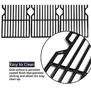 Hongso Grill Grates and Heat Plates Replacement for Gas Grill Charbroil 463230515 463239915 463235513 463235214 463234513 463234512 5 Burner Grills