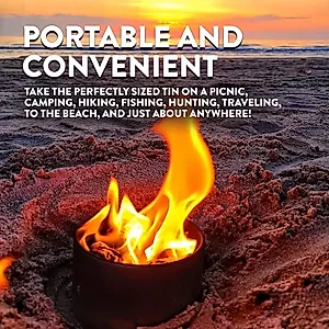City Bonfires Portable Fire Pit - Mini Fire Pit, Table Top Firepit, No Wood, No Embers, 3-5 Hours of Burn Time - Food Safe for Smores - Lightweight, Emergency Heat, Camping Stove (2-Pack)