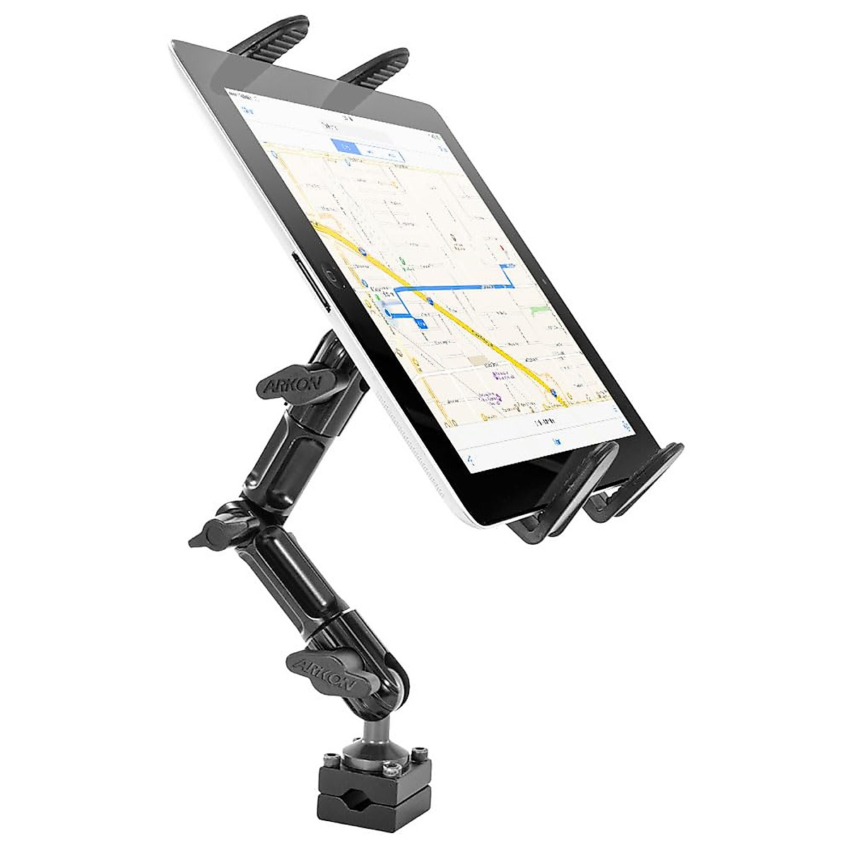 ARKON Mounts Heavy-Duty Slim-Grip Tablet Headrest Mount | Universal Tablet Holder | Adjustable Multi-Angle Arm | Compatible with iPad, Mini, Pro, Galaxy Tab, Kindle, and more