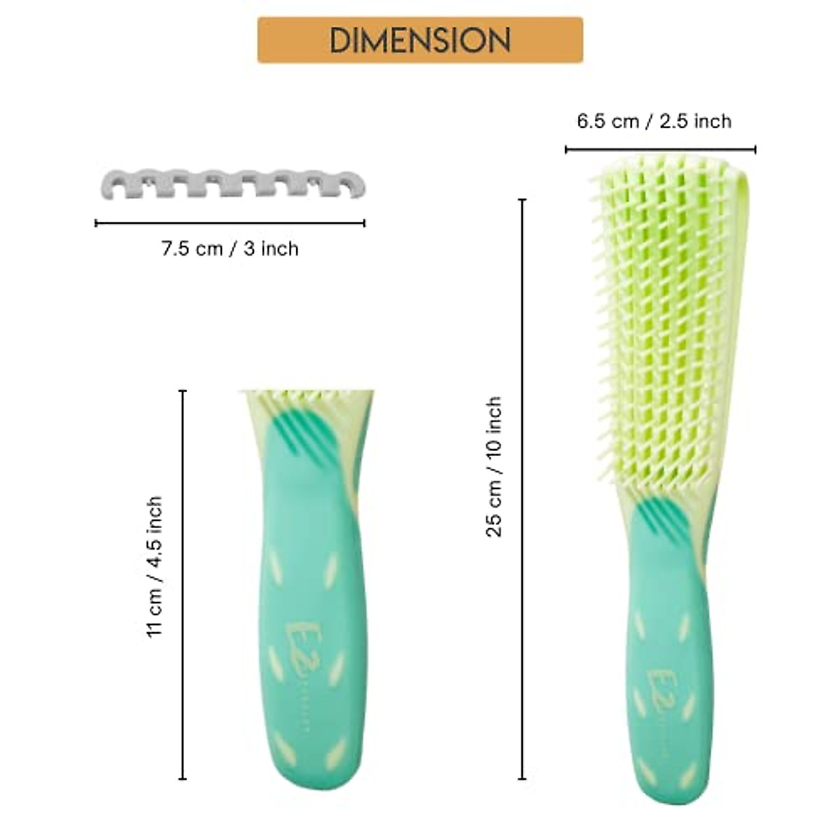 EZ Detangler Brush - Detangling Brush for All Texture Hair types from Kinky to Wavy, Thin to Thick. Detangler Brush. Wet Brush to detangle & style. Easy Detangling for Natural Curly Hair, 2A- 4C texture w/o the pain (Aqua Mist)