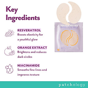 Patchology Serve Chilled Bubbly Eye Gels with Niacinamide, Hydrating Under Eye Patches with Niacinamide and Vitamin C, Under Eye Gel Pads with Gel Technology, Facial Skin Care Products - 5 Pairs