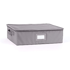 Covermates Keepsakes - Zip-Top Storage Box - Heavy Duty Polyester- Reinforced Handles - Stackable Design - Indoor Storage-Graphite