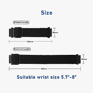 2 Packs Braided Nylon Bands Compatible with Gizmo Watch 3/2/1 Band for Kids,20mm Sost Breathable Elastic Stretchy Watch Band Replacement with Adjustable Buckle