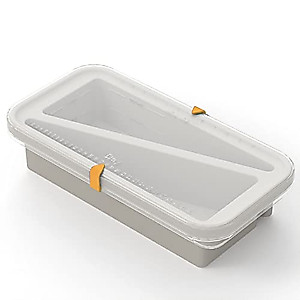 Silicone Freezer Tray with Lid - Food Freezer Container, Makes 2 Portions 2 Cup+4 Portions 1 Cup Cube Portion, Ice Cube Tray for Soup Sauce Meal Prep, Soup Trays with Date Slider-2 Pack