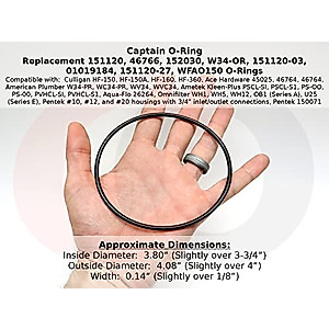 Captain O-Ring - Replacement 151120 O-Ring compatible with Pentek Water Filter Housing (3 Pack) [also called 152030, W34-OR, WFAO150, etc)