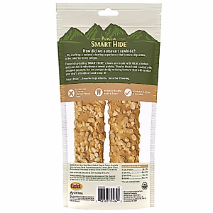 Cadet Smart Hide Rawhide Free Dog Treats – Peanut Coated, 2 Count