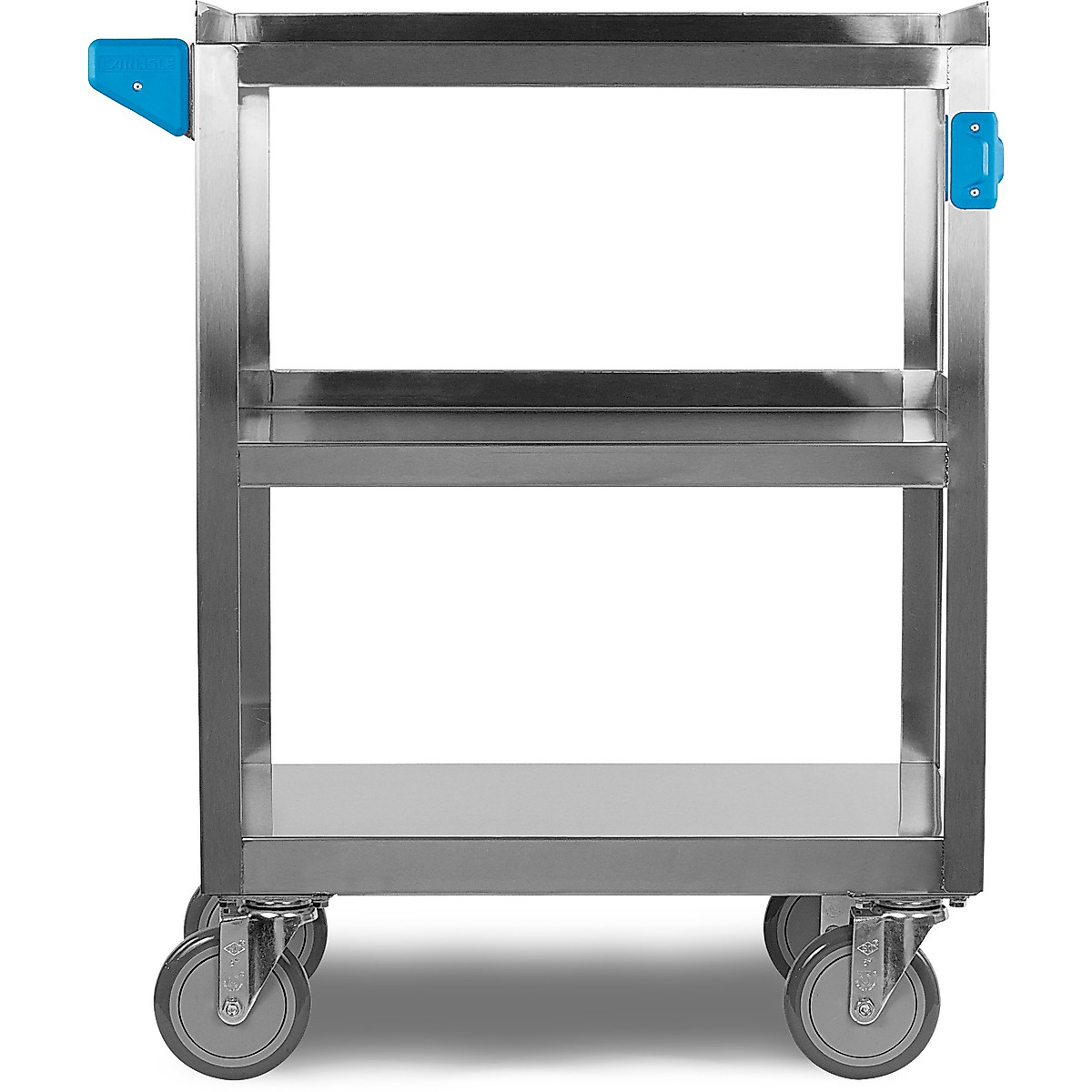 Carlisle FoodService Products Stainless Steel 3 Shelf Utility Cart, 15.5" x 24", Silver, 300 Pound Capacity
