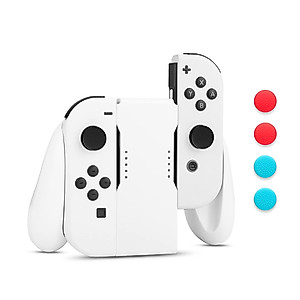 FUNDIARY Comfort Charging Grip Compatible with Nintendo Switch and Switch OLED Joycon, Handheld Accessories for Joycon Controller with LED Indicator with Charging Cable and 6 Thumb Caps
