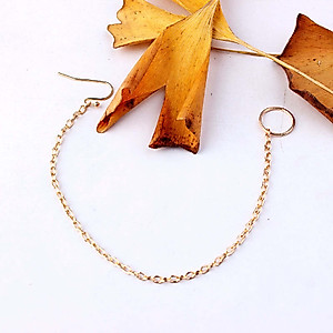 Zeshimb Nose to Ear Chain Gold Plated Nose Ring Studs Hypoallergenic Surgical Steel Nose Rings Retro Ear Hook Nose Hoop Nostril Piercing Jewelry for Women