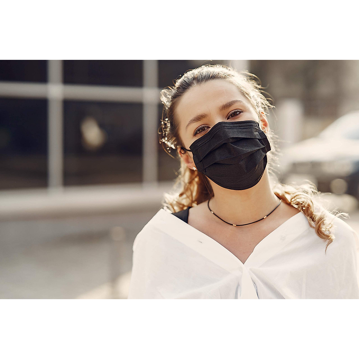 MagiCare Made in USA Masks - Black Face Masks Disposable - Premium 3 Ply Face Mask for Adults - Comfortable, Soft, Breathable - Black Face Masks Disposable Made in USA - 50ct Box