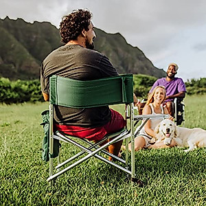 ONIVA - a Picnic Time brand - Sports Chair with Side Table, Beach Chair, Camp Chair for Adults, (Hunter Green)