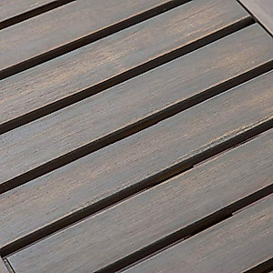 Christopher Knight Home Noel Outdoor Industrial Acacia Wood and Iron Bench, Gray, Grey Finish/Black Metal