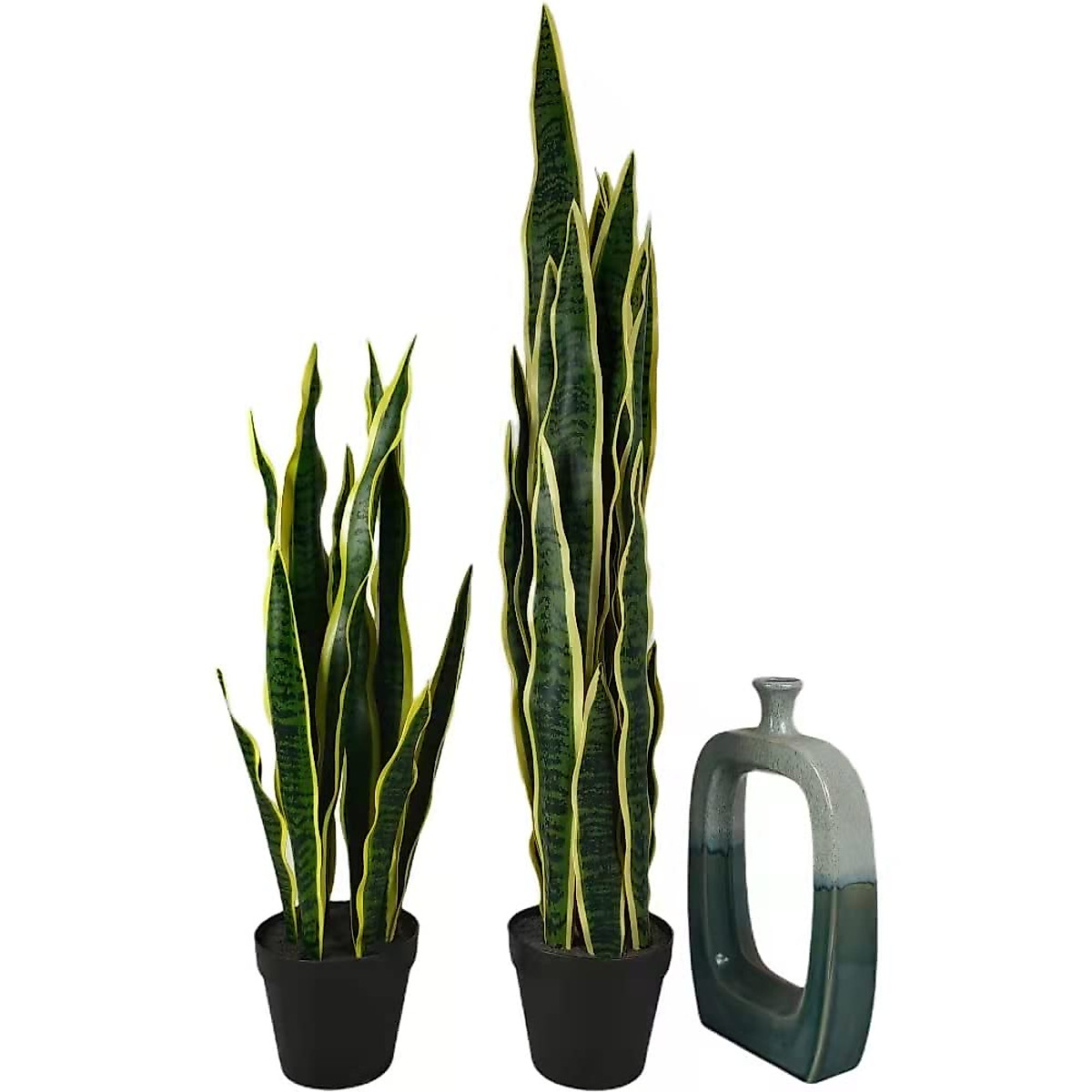 Ailimama Artificial Snake Plant 39 Inch Yellow Fake Sansevieria, Perfect Faux Plants for Home Garden Office Store Decoration