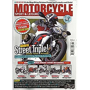 MOTORCYCLE SPORT & LEISURE, JANUARY, 2013 (THE ALL NEW STREET TRIPLE !)