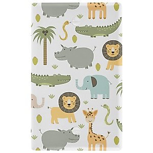 Wild Animals Zoo Duplex Receptacle Outlet Cover Wall Plate Switch Plates Size 1 Gang 2.9" X 4.6" Kids Decorative Nursery Teen Toddler Room Bedroom Bathroom Decor