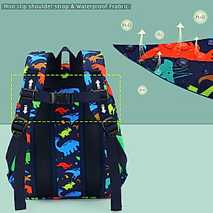 willikiva Dinosaur Kids School Toddler Backpack for Boys and Girls Waterproof Preschool Bag(Red Dinosaur) One_Size