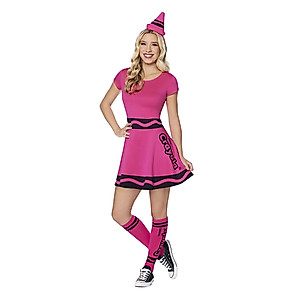 Spirit Halloween Adult Razzmatazz Pink Crayola Crayon Dress Costume - L
