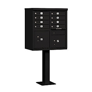 Salsbury Industries 3308BLK-U 8 A Size Doors, United States Postal Access Type I Cluster Box Unit, Black
