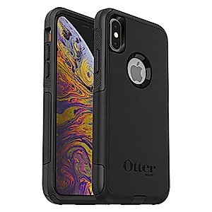 OtterBox iPhone Xs AND iPhone X Commuter Series Case - BLACK, slim & tough, pocket-friendly, with port protection