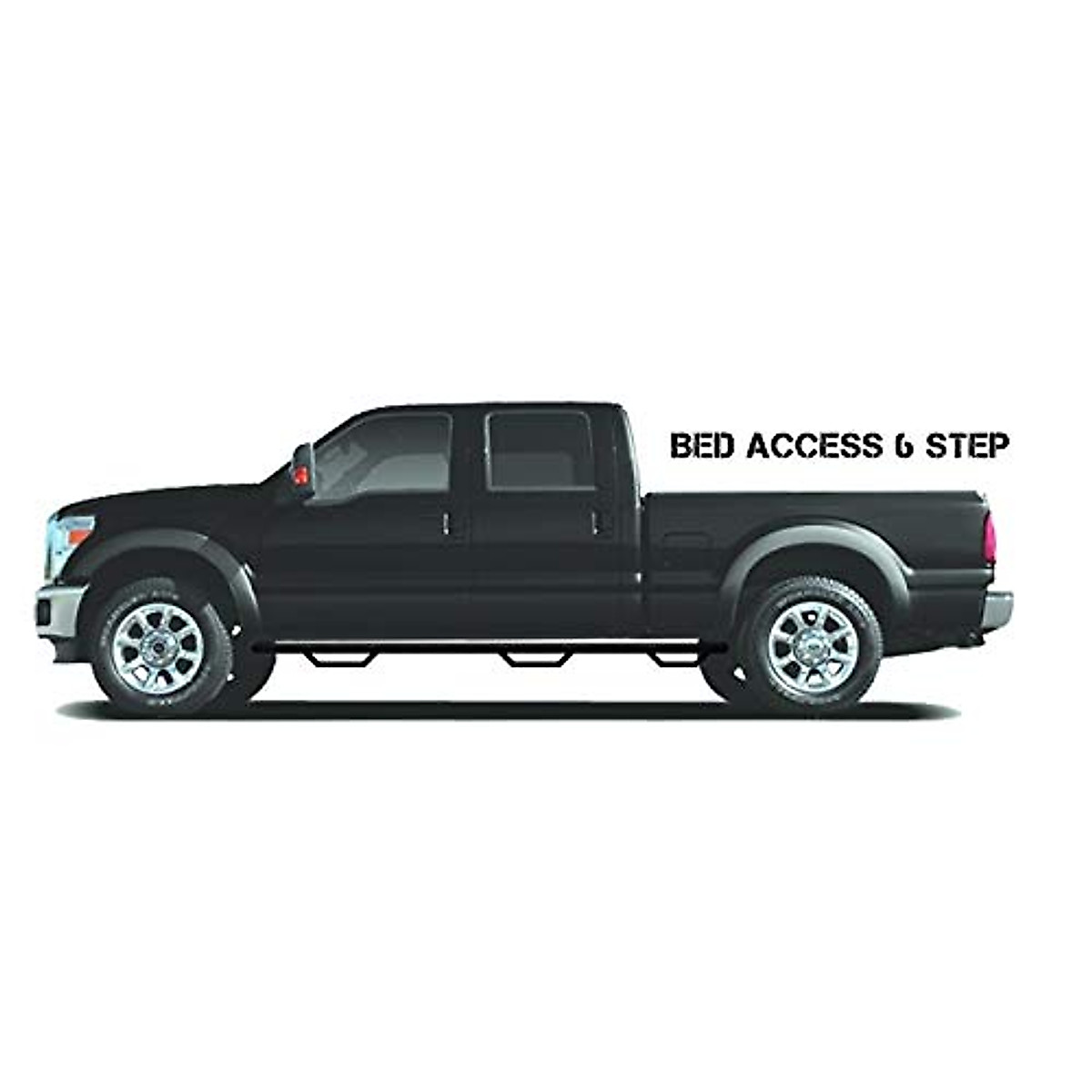 N-Fab Nerf Steps | Textured Black, Wheel-to-Wheel w/ Bed Access | C01105CC-6-TX | Fits 2001-2006 Chevrolet/GMC 2500 / 3500 Crew Cab 6.5' Standard Bed, SRW Gas / Diesel