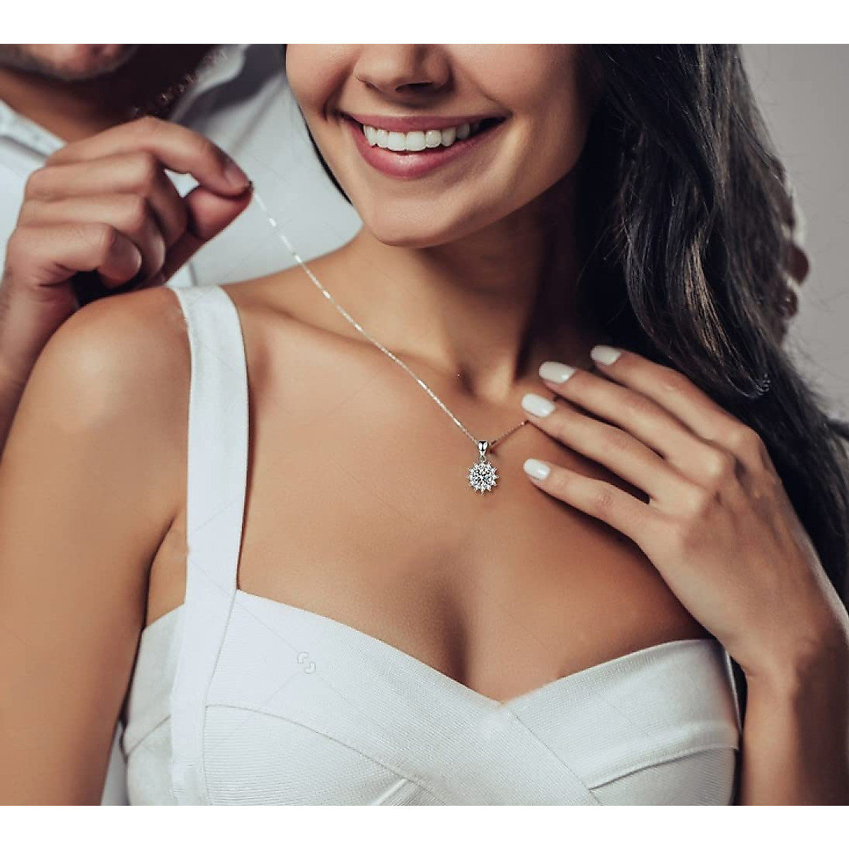 EARTHMOUNT Sunflower Pendant Necklaces for Women With Birthstone 925 Sterling Silver Birthday Valentine’s Day Anniversary Dainty Sun Preppy Jewelry Mom Girlfriend