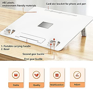 SOARCHICK Portable Laptop Stand New Lap Desk for Laptop Adjustable Computer Stand Laptop Riser Mount for Bed Sofa Couch Car Seat Floor Foldable Tray Table Pad Ergonomic Notebook Holder for Kids Adults