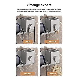 Wtxwood Wall-Mounted Hair Dryer Holder for Bathroom,Compact Hair Appliance Holder for Hairdryer, Flat Iron, and Curling Wand That Maximizes Space