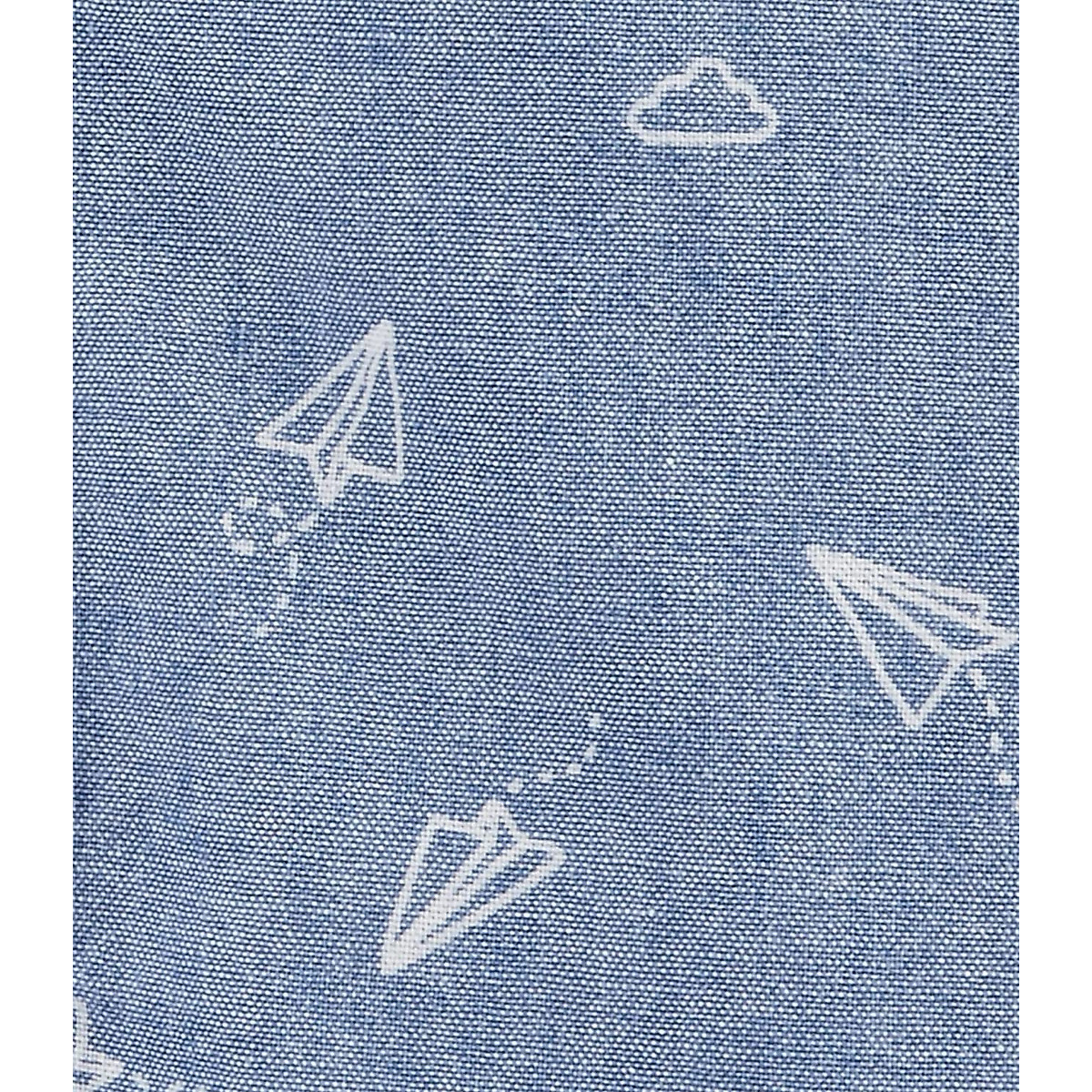 Carter's Baby Boys' One Piece Short Sleeve Romper (24 Months, Chambray/Plane)