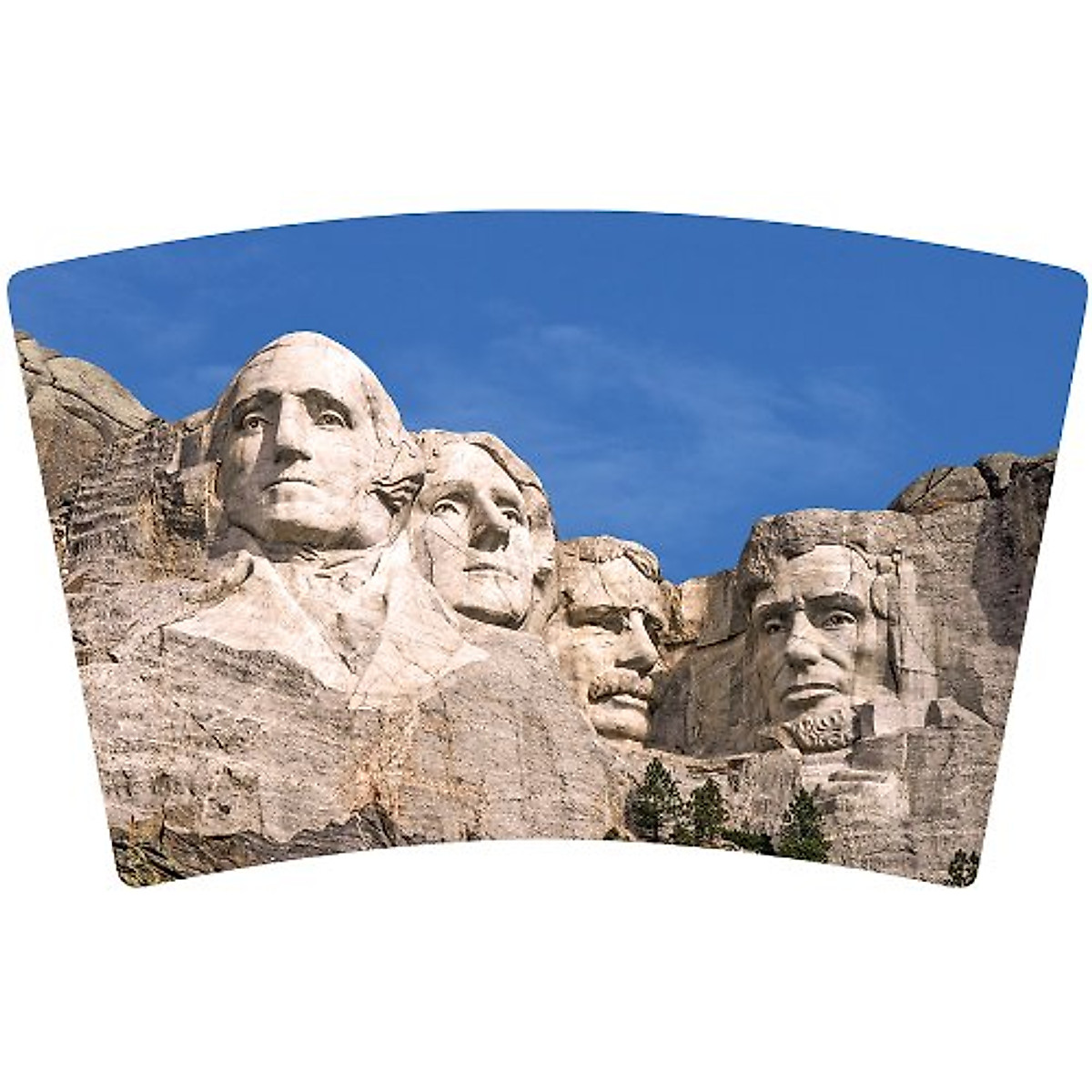 Mugzie Mount Rushmore Blue Sky Travel Mug with Insulated Wetsuit Cover, 16 oz, Multicolor