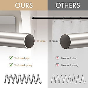 Amazer Spring Tension Curtain Rod - 54-90 Inches Rust-Resistance Shower Curtain Rod Bathroom Rod, Nickel