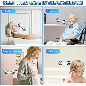 Grab Bars for Bathtubs and Showers, 2 Pack Shower Handle 12 Inch Strong Suction Shower Bar, Safety Bars for Shower Chair, Bathroom Grab Bar for Senior -Black White