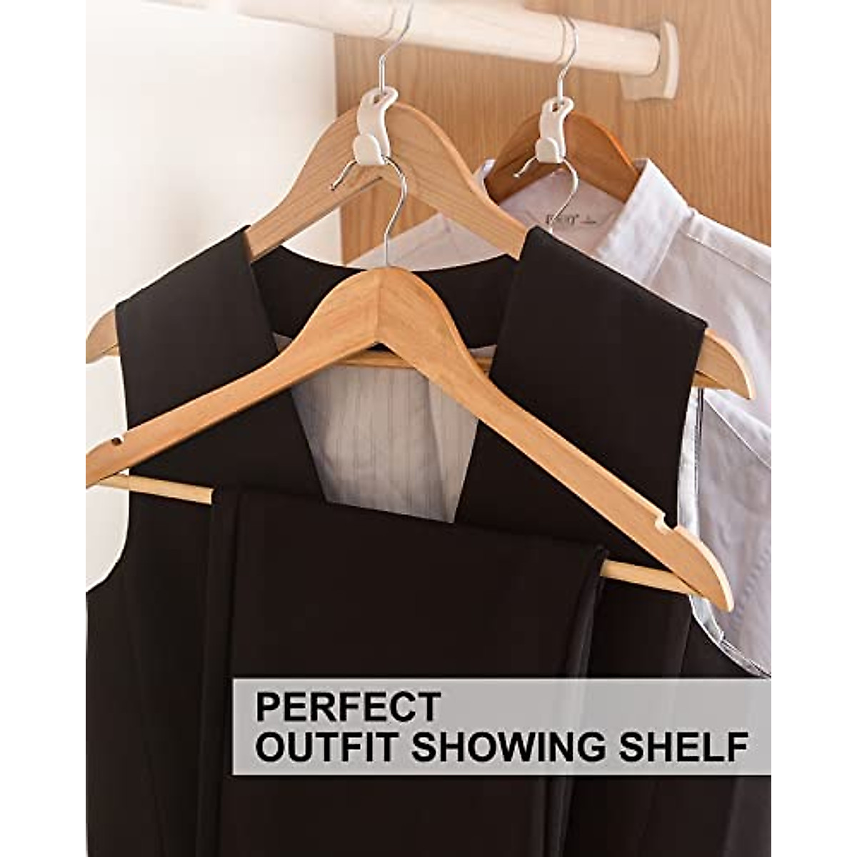 Venupple Clothes Hanger Connector Hooks, 50PCS Plastic Hanger Extenders for Clothes, Heavy Duty Cascading Connection Hooks Space Saving Organizer for Closet, Wardrobe, White