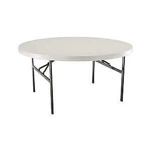 Lifetime 22971 60-Inch Round Table with 60-Inch Round Molded Top, Almond Finish