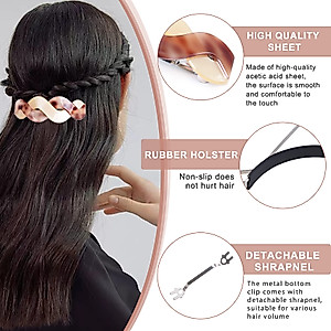 Mistofu Hair Clips (3 Count) - Large Hair Barrettes for Thick Hair - 3pcs Elegant French Barrettes Retro Hair Accessories for Women Daily Wear