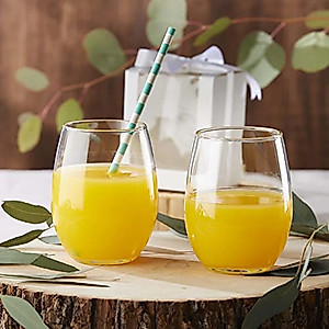 Kate Aspen 9 oz. Stemless Wine Glass (Set of 12)| Kitchen Drinking Glass or DIY Party Favor, Wine Glass Set, White Wine Glass or Red Wine Glass, Modern Stemware