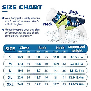 BAEJMJK Dog Reflective Winter Coat with Harness Warm Cold Weather Jacket for Small Medium Dogs Zip Up Turtleneck Puppy Vest with D-Ring Waterproof Windproof Dog Winter Clothes(Blue，2X-Large)