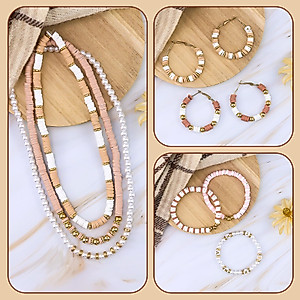 LUDUKOO Clay Bead Bracelet Kit, 2370Pcs Flat Polymer Clay Heishi Beads Bracelet Making Kit for Girls Adults, DIY Friendship Bracelet Kit with Gold Beads Letter Beads for Bracelets Christmas Gift