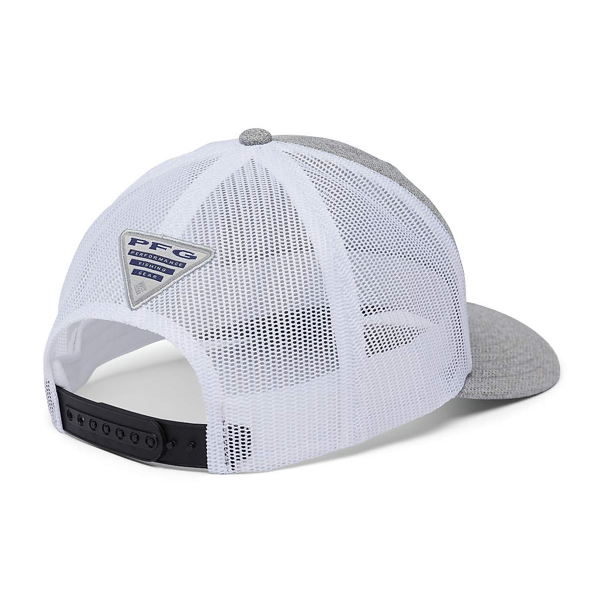 Columbia Unisex-Adult PFG Mesh Snap Back Hooks Ball Cap, Breathable, Adjustable, Cool Grey Heather/Black
