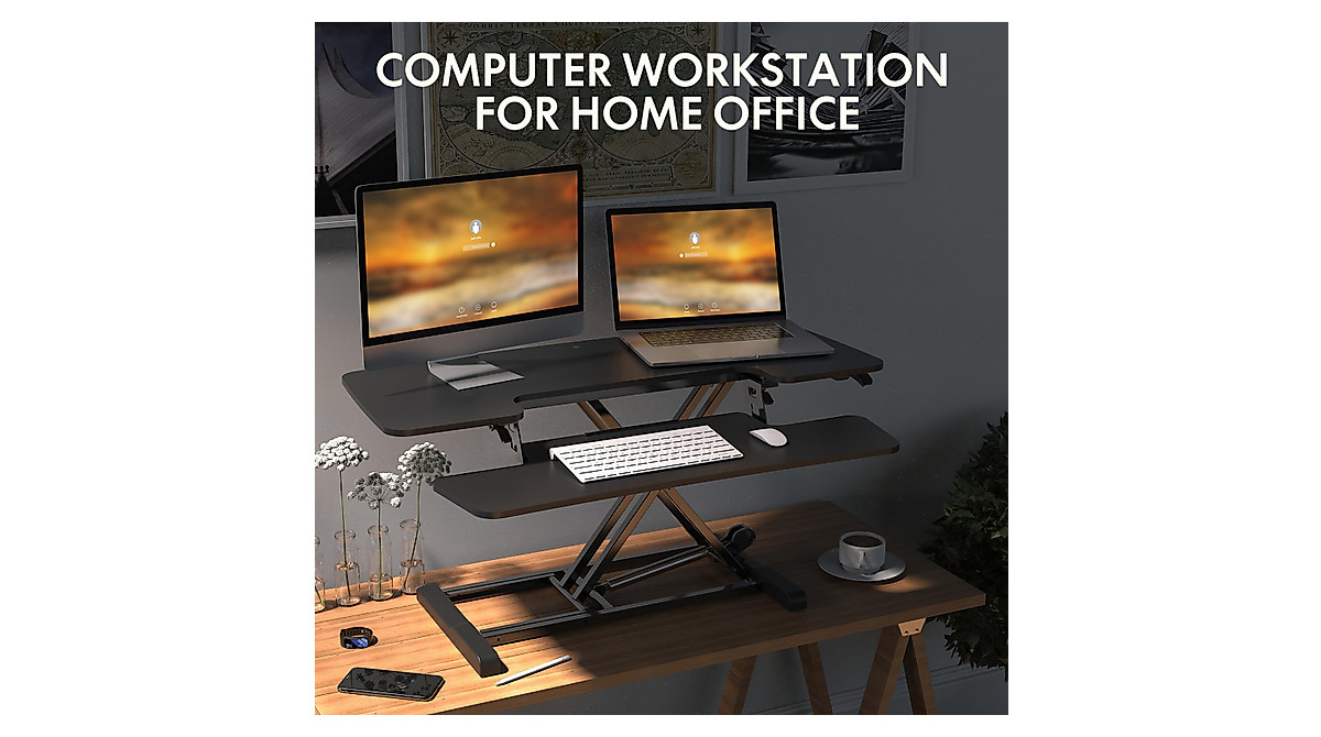 FLEXISPOT 40in Standing Desk Converter for Adjustable Sit-Stand Workstation